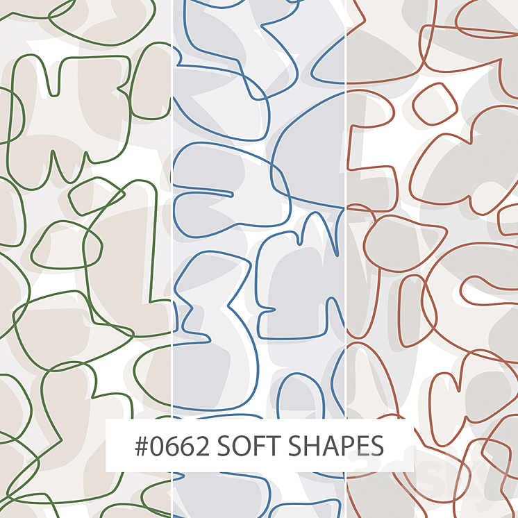 Creativille | Wallpapers | 0662 Soft Shapes - Wall covering - 3D model