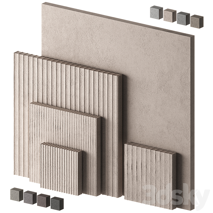 Concrete Textures Set 036 - Stone - 3D model