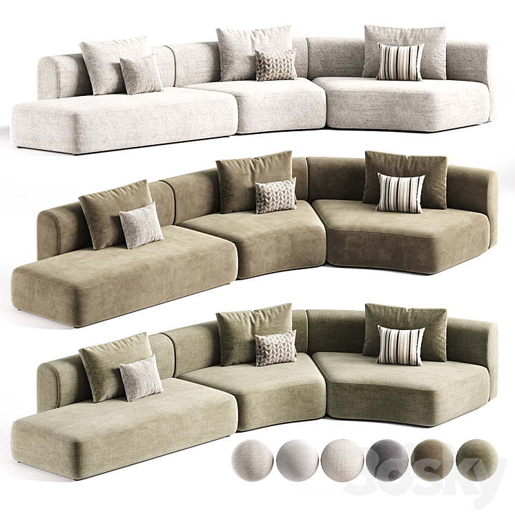 MDF Italia Cozy Curve MDF Italia Modular Sofa 2 - Sofa - 3D model