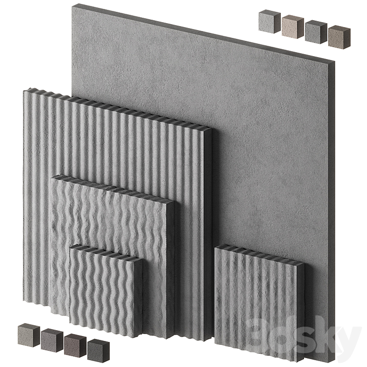 Concrete Textures Set 039 - Stone - 3D model