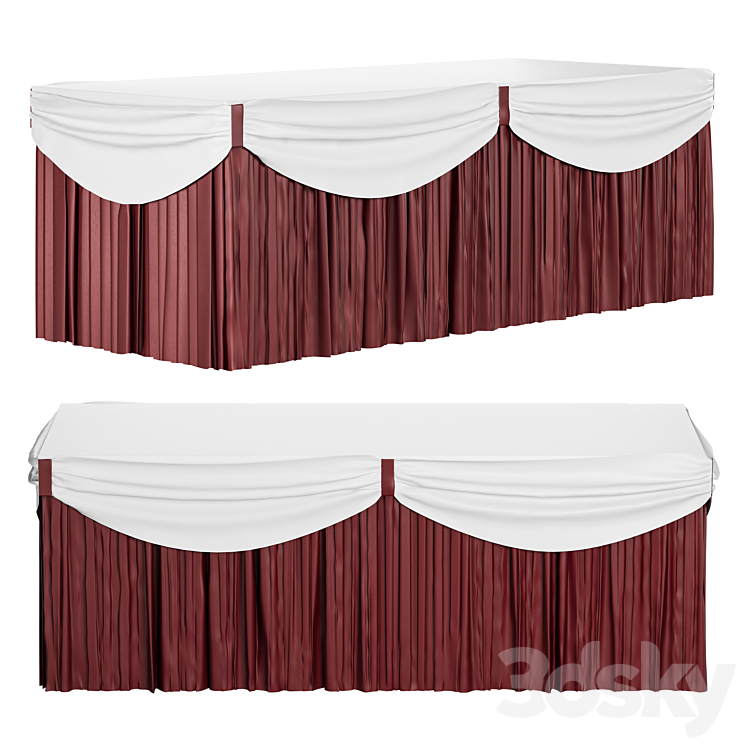 Tablecloth with drape 2 - Table - 3D model