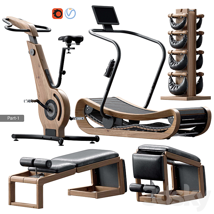 Nohrd Wooden Fitness Equipment Set Part-1 | Sprintbok, Indoor Bike ...