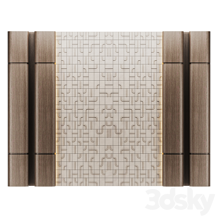 Geometric Embossed Wall Panel - Other decorative objects - 3D model