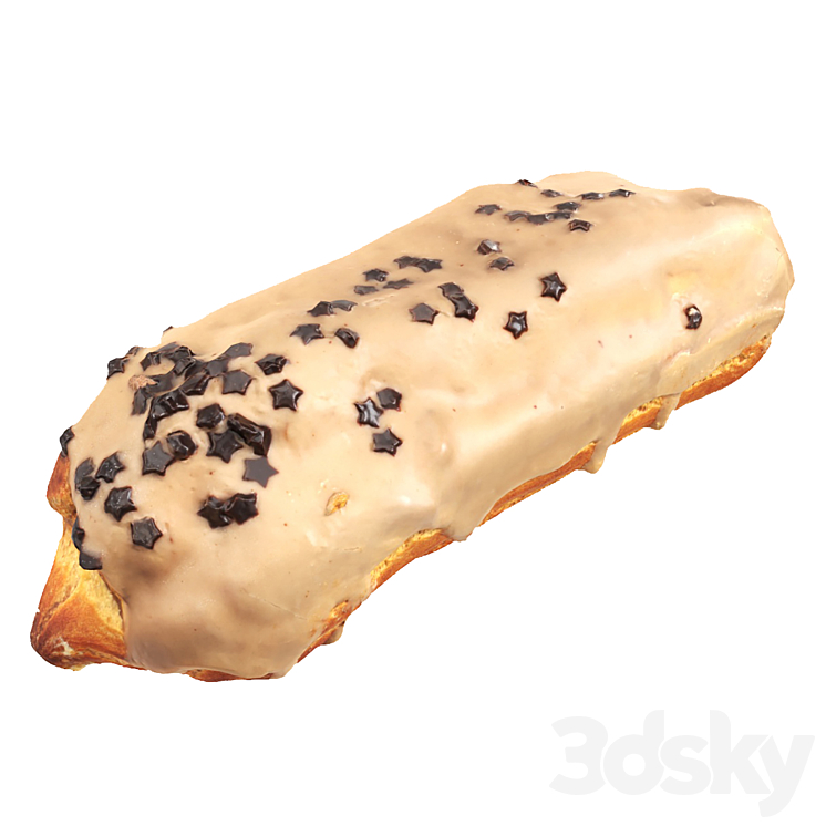 Caramel eclair - Food and drinks - 3D model