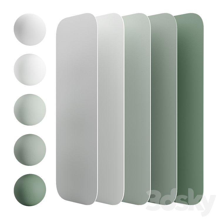 Monochrome paint color scheme 16 ash green palette - Wall covering - 3D ...