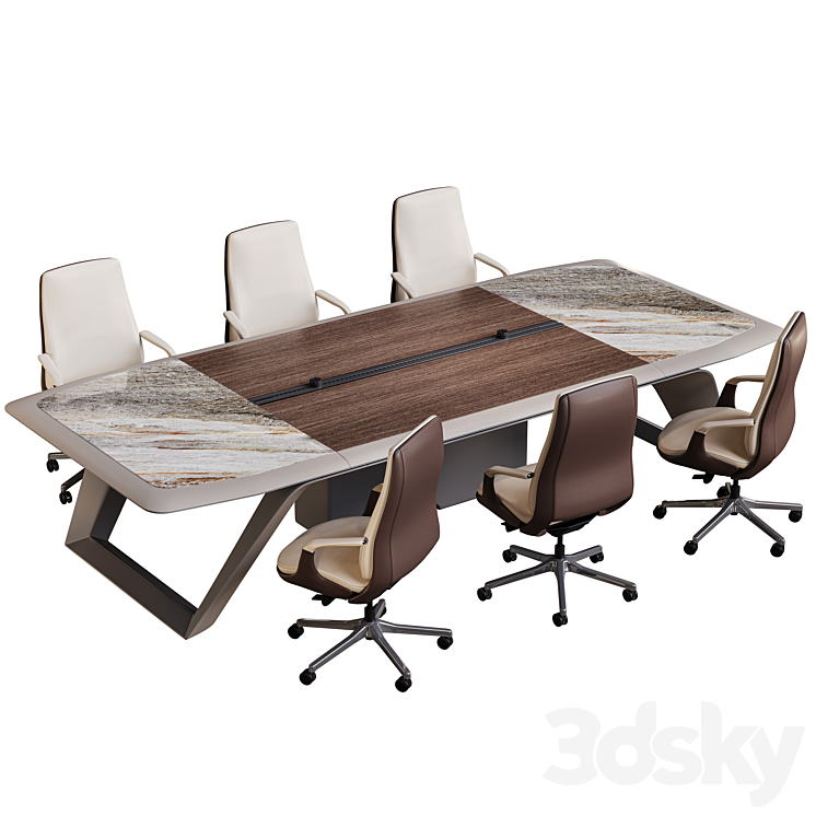 Luxury Boss Conference Table H09 N - Office furniture - 3D model