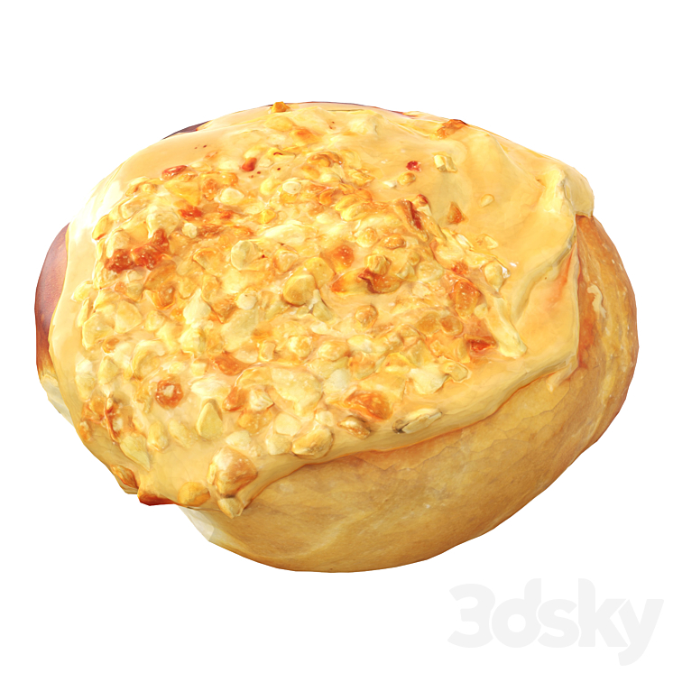 Roll with caramel and nuts - Food and drinks - 3D model