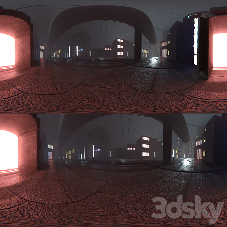 Neon City Night HDRI - HDRI - 3D model