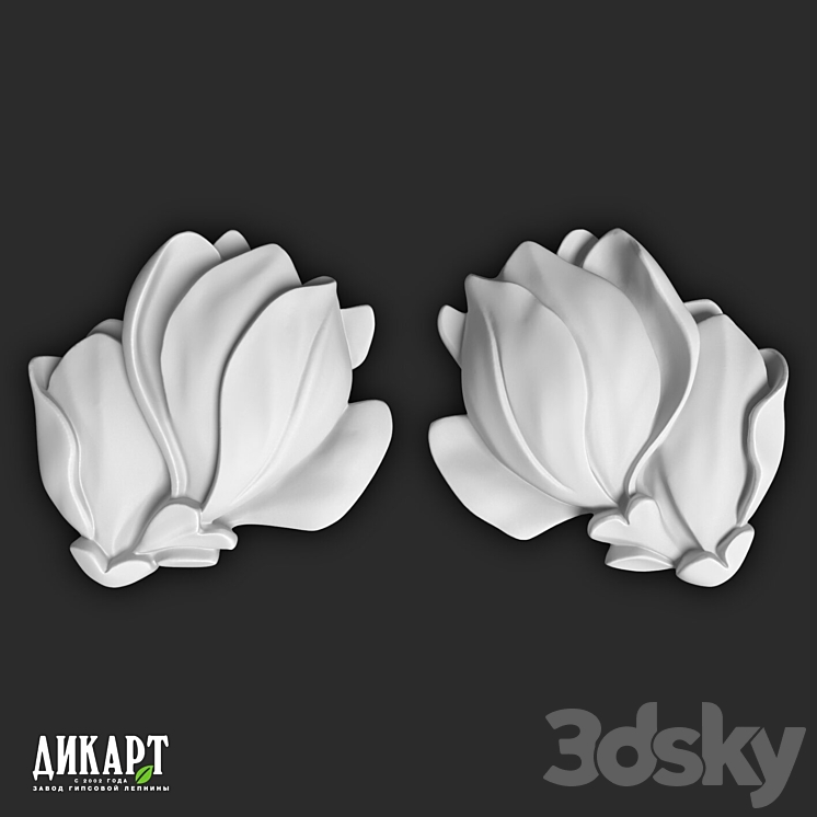 Dikart Ds-513 148Hx147x40mm - Decorative plaster - 3D model