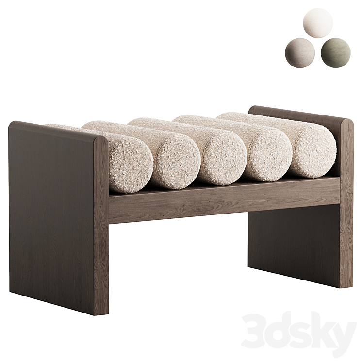 Reeves Boucle Wood Bench - Other soft seating - 3D model