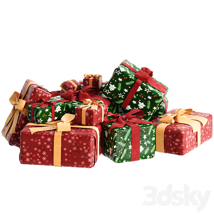Christmas Gift Boxes - Other decorative objects - 3D model