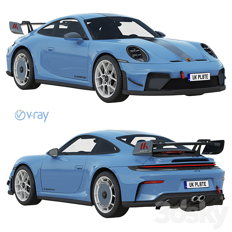 Porsche 911 GT3 Manthey Kit 2026 - Ground Transport - 3D model