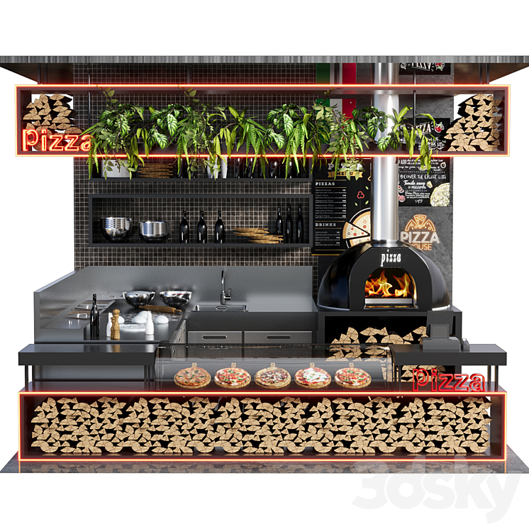Pizzeria 12 - Restaurant - 3D model