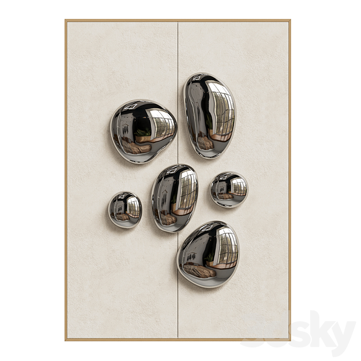 Chrome Bubble Wall Decor 15 - Other decorative objects - 3D model