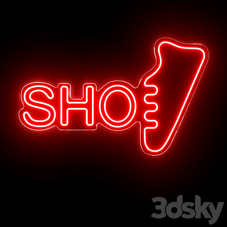 Shoe Neon Sign - Neon - 3D model