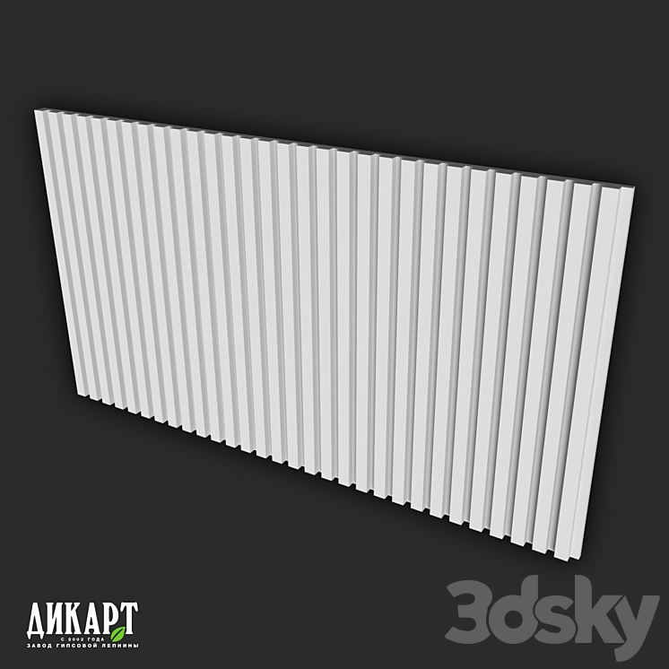 Dikart 3D panel Parallel-4 990x550Hx22mm - 3D panel - 3D model