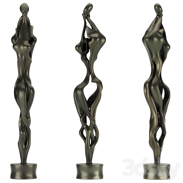 Unity Rise – Abstract Bronze Sculpture - Sculpture - 3D model