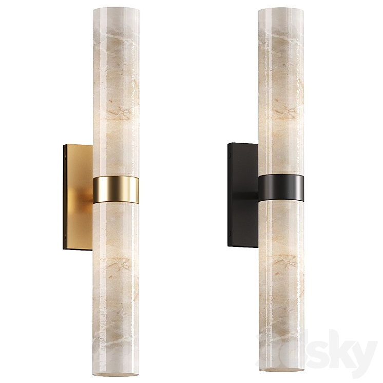 Frances Alabaster Double Tube Sconce - Wall light - 3D model