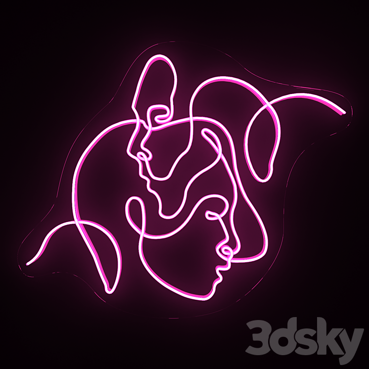 Neon sign "Pair" - Neon - 3D model