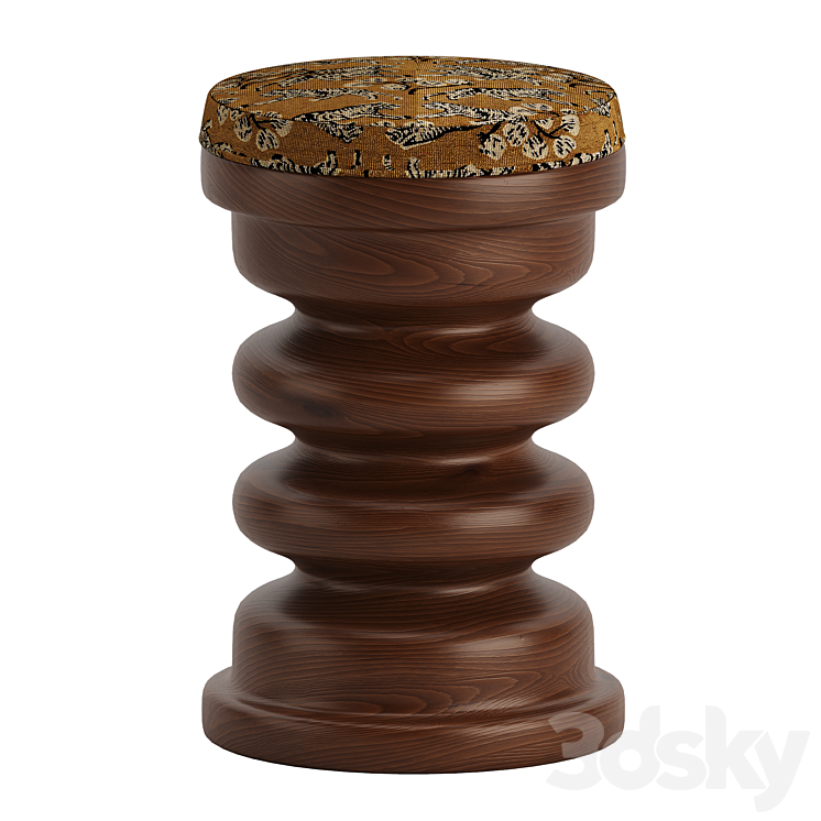 Contemporary Vertere Stool in Oiled Walnut with White Leather Seat Pad ...