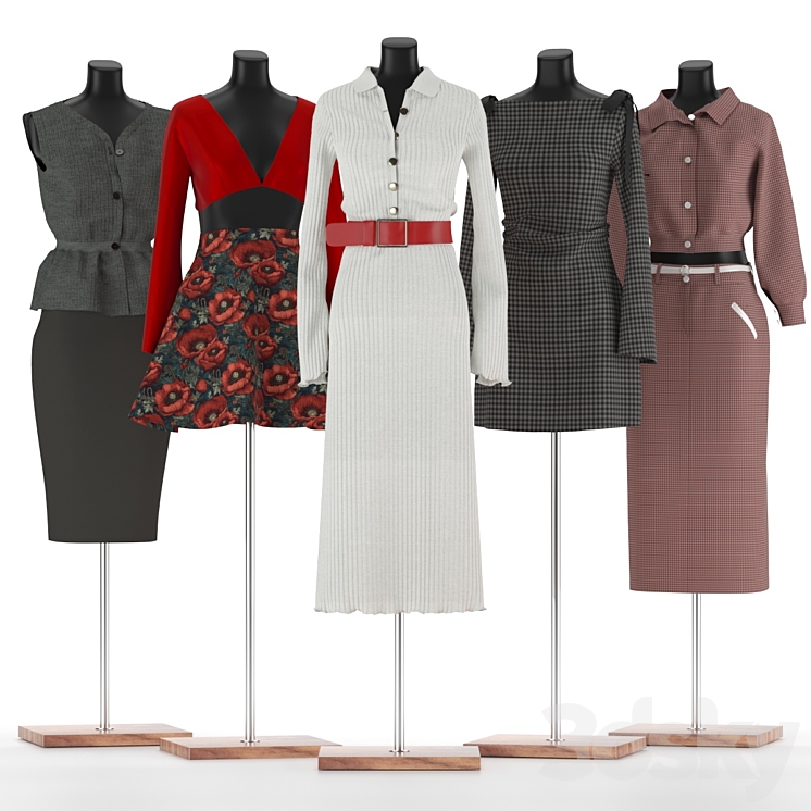 Mannequin Set Vol 019 - Сlothes and Footwear - 3D model