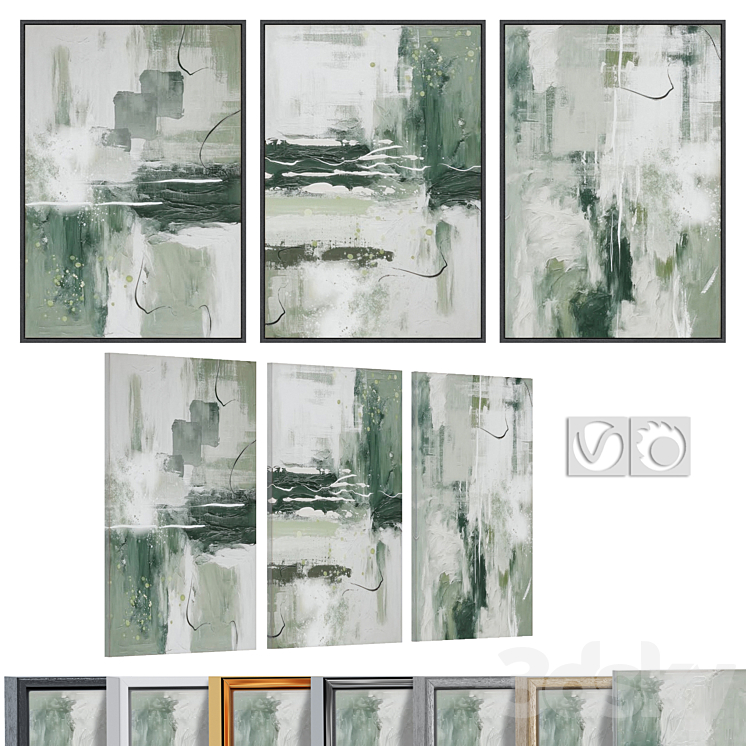 Abstract Triptych #5 - Frame - 3D model