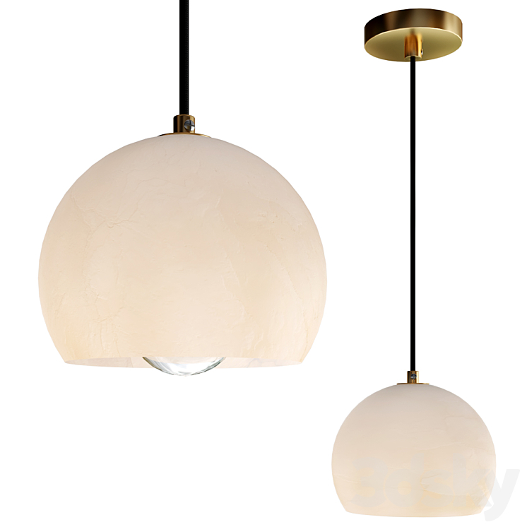 Semicircular Alabaster Pendant Light - Pendant light - 3D model