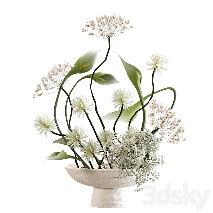 A bouquet of flowers in a modern style - Bouquet - 3D model