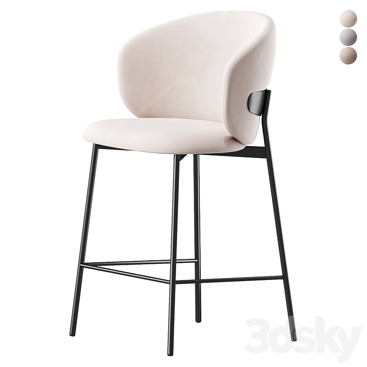 Renner semi-bar stool (divan.ru) - Chair - 3D model