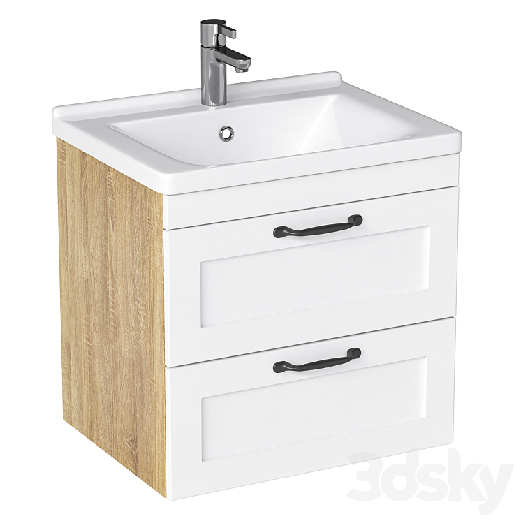 OM Lago 60.2Y wall-mounted vanity unit with washbasin - Bathroom ...