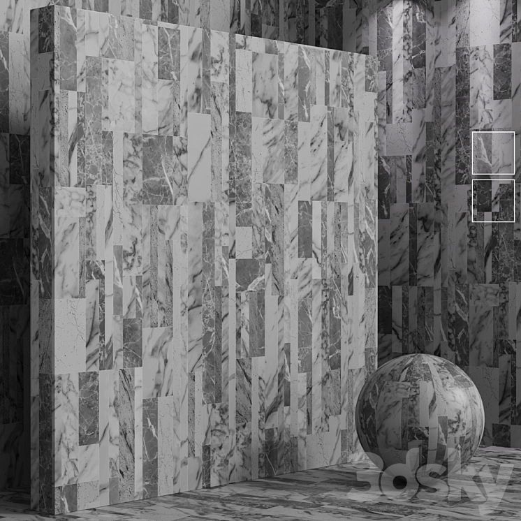 Seamless material - stone set 235 - Stone - 3D model