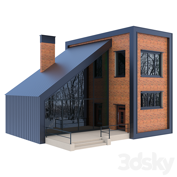 Minimal Brick Cabin - Building - 3D model