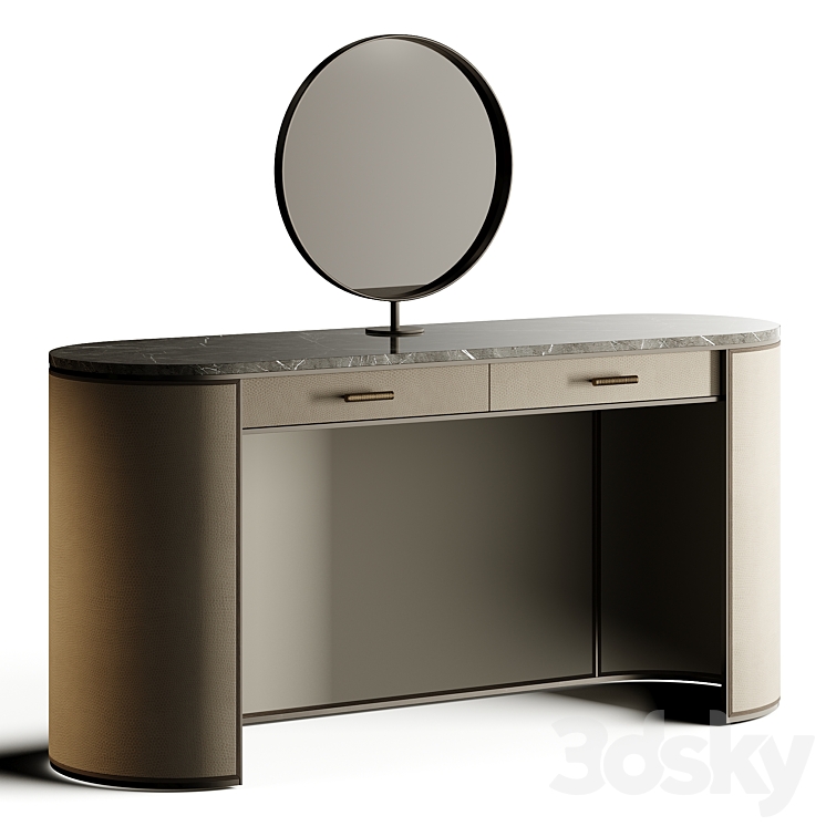 Frato KENT Desk With Mirror Gray Marble - Dressing table - 3D model