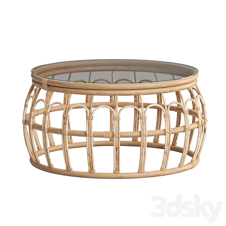 Falsterbo Duo Lounge Table Rattan - Table - 3D model