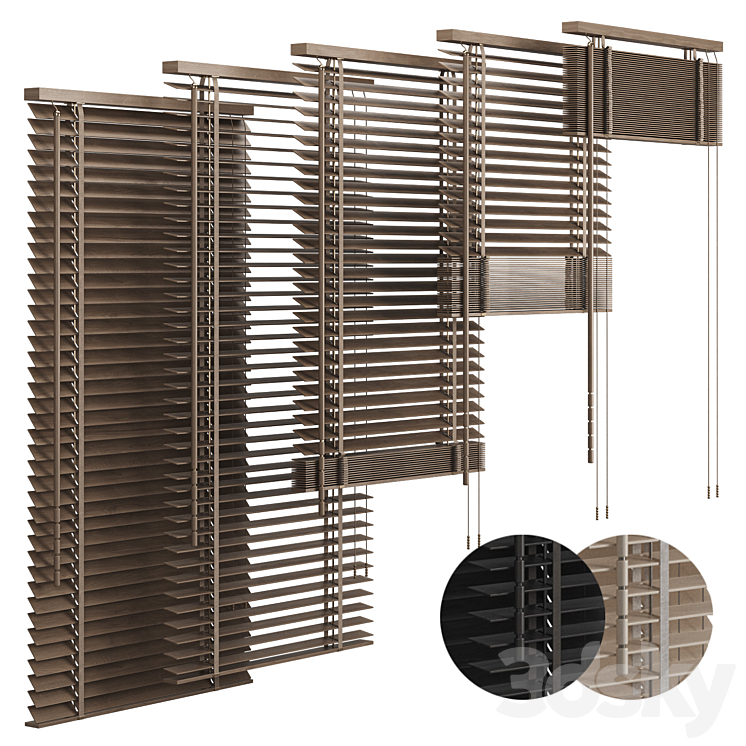 Wooden Blinds 800mm - Curtain - 3D model