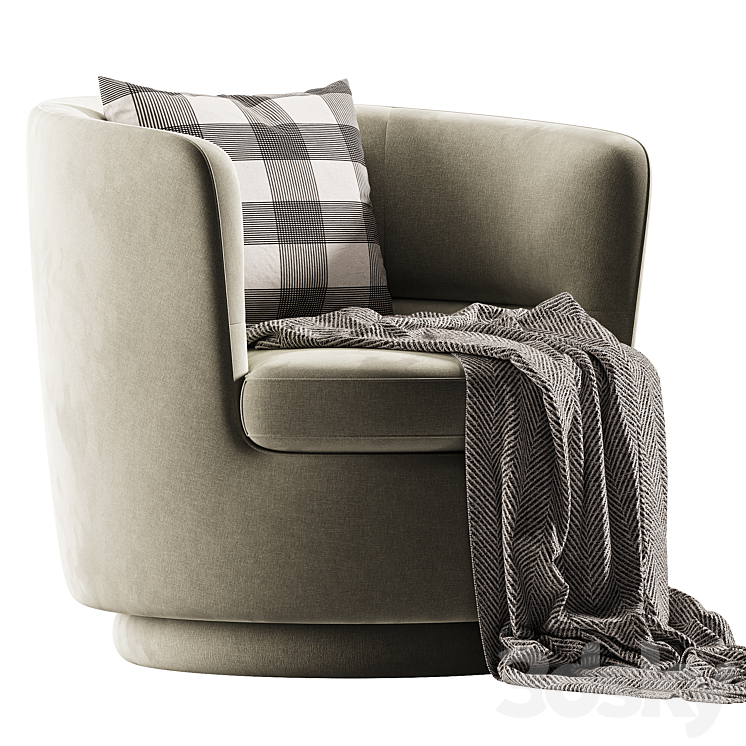 Holly Fabric Swivel Tub Chair - Arm chair - 3D model