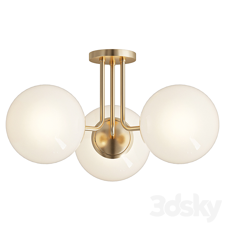 Kaynen 3 Light 22 Modern Sputnik Globe Semi Flush Mount - Ceiling lamp ...