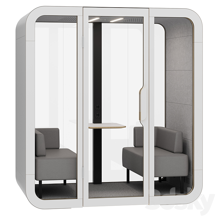 Focus TWO acoustic meeting booth - Office furniture - 3D model