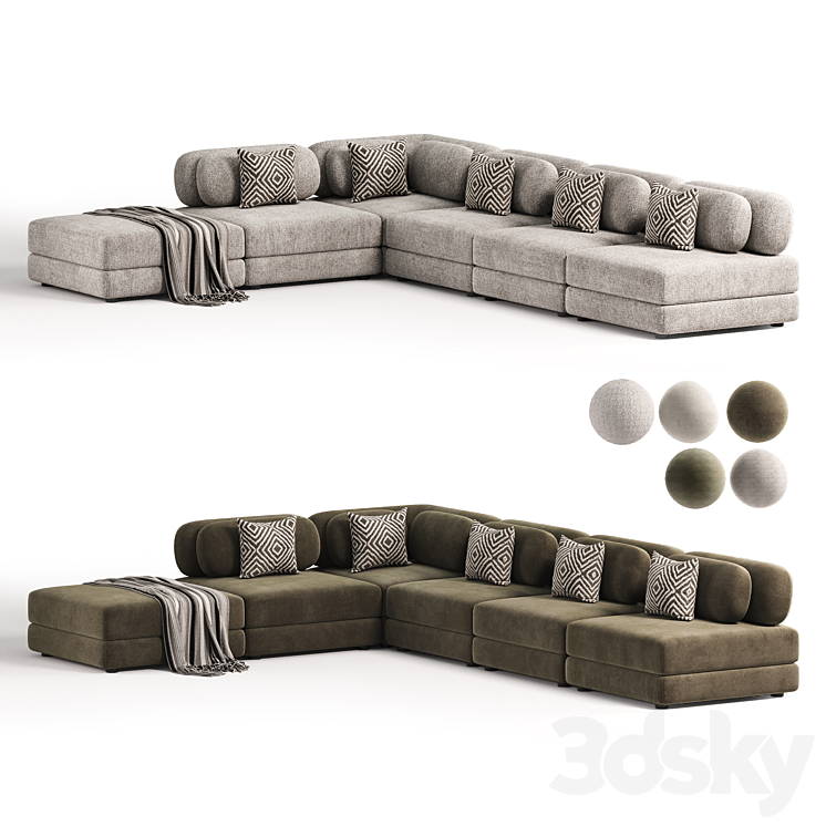 Modular Sofa Paulo Ottoman - Sofa - 3D model