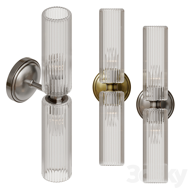 Claremont Medium Wall Light Fluted Glass - Wall light - 3D model