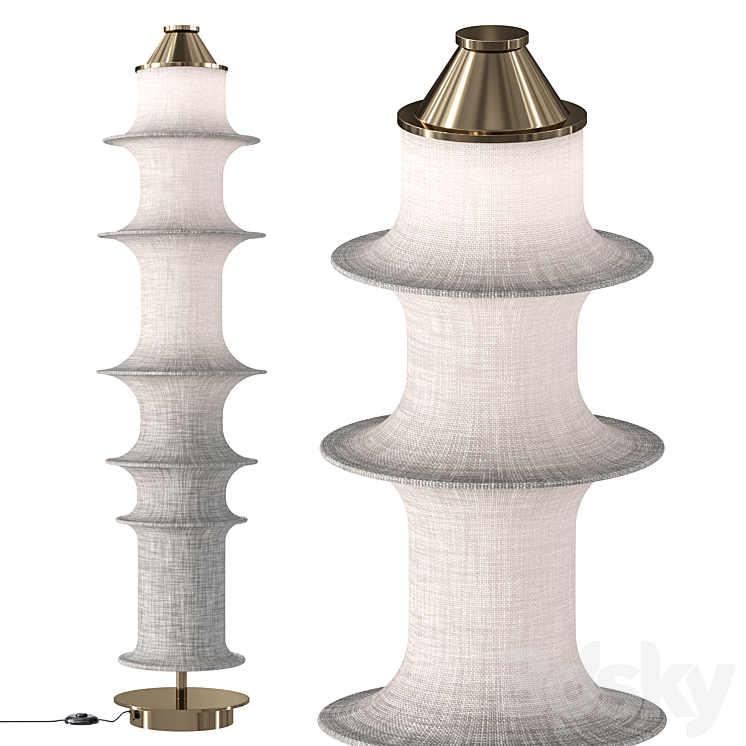 Nordic medieval Japanese art designer floor lamp - Floor lamp - 3D model