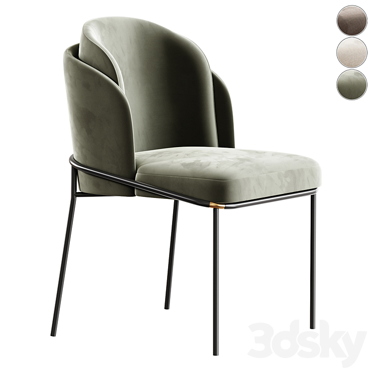 Fil Noir by Minotti - Chair - 3D model