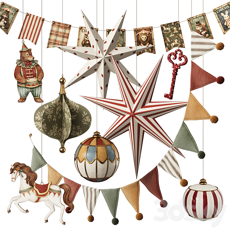 132 Hanging decor for children's room 03 | Vintage Circus ...