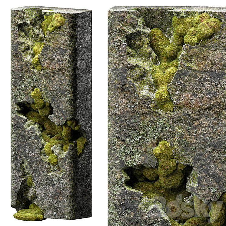 stone moss decor - Other decorative objects - 3D model
