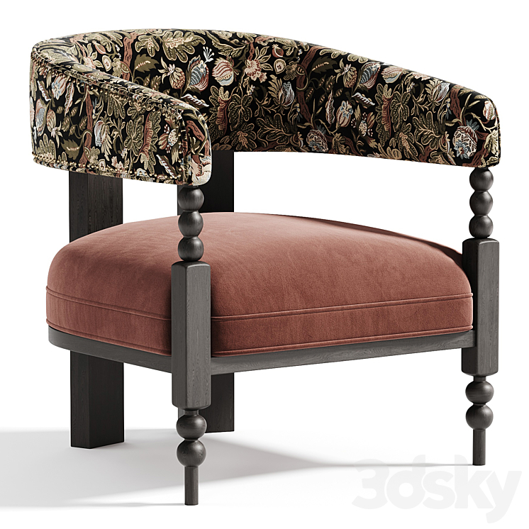 Contemporary French Retro Armchair - Arm chair - 3D model