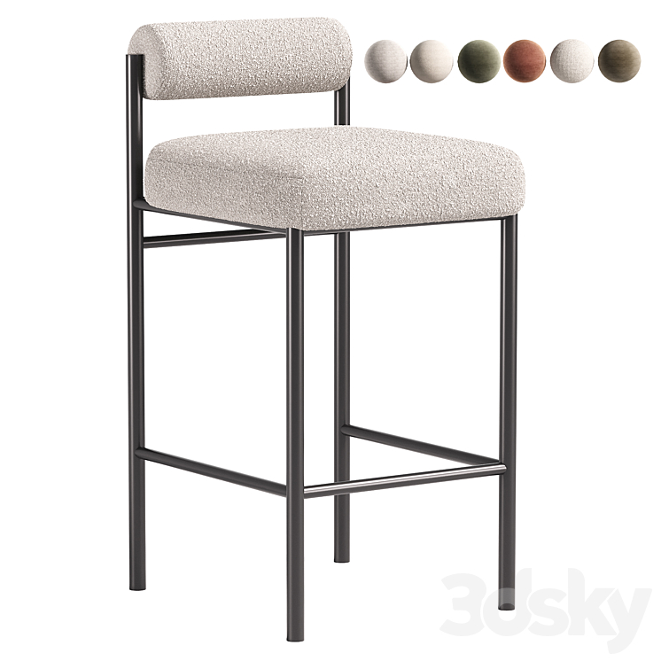 Balla semi-bar stool - Chair - 3D model