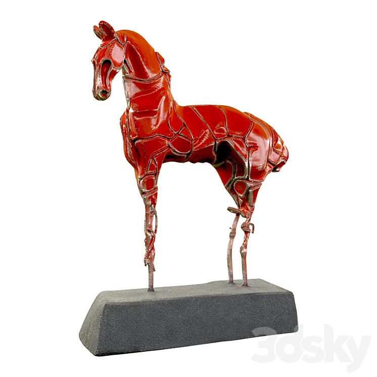 Modern Horse Statue - Sculpture - 3D model