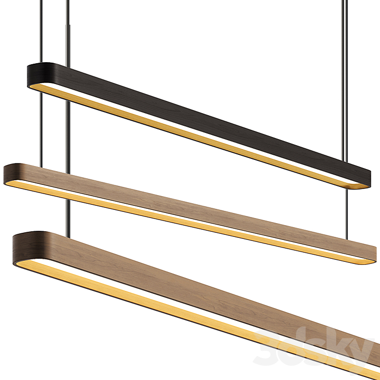Timber Linear Pendant Lamp - Pendant light - 3D model