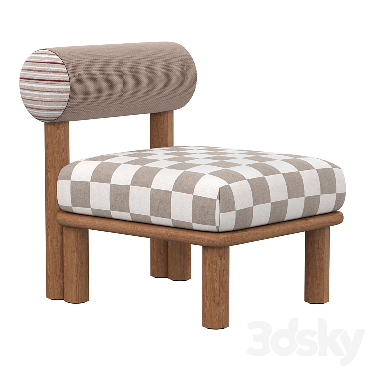 Maitha White Lounge Chair - Arm chair - 3D model