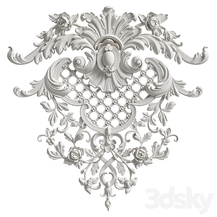 Decorative ornament in the Barocco style - Decorative plaster - 3D model